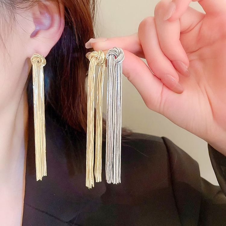 특이한 롱 태슬 매듭 드롭 웨딩 촬영 돌잔치 파티 무대 데일리 패션 귀걸이 은침 귀고리 홈플러스 판매자택배