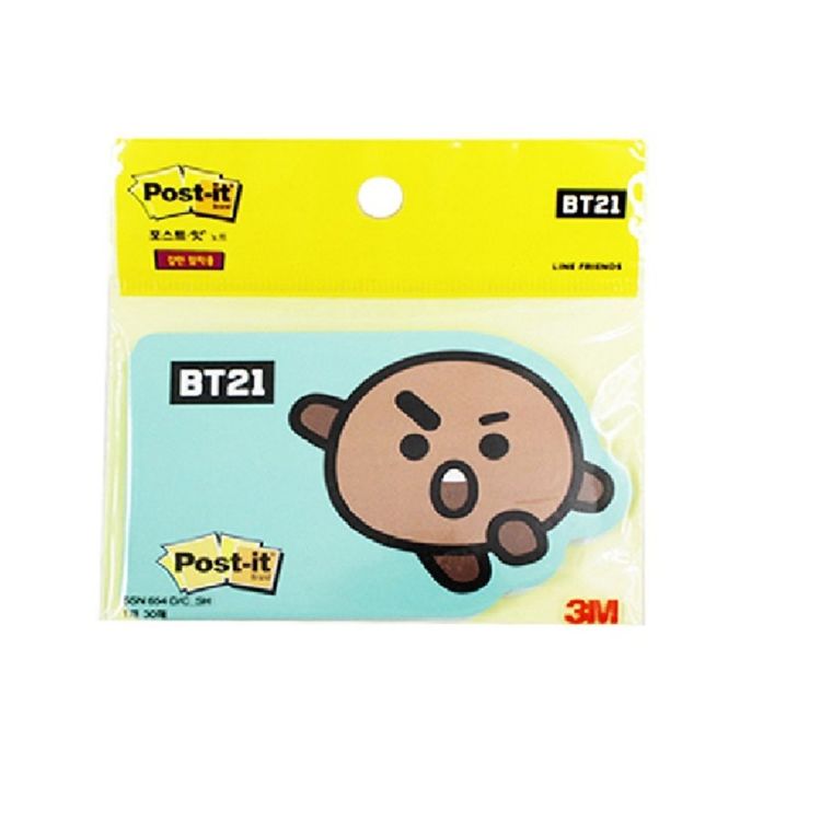 3M 포스트잇 강한점착용 모양노트 654 BT21 슈키 | 홈플러스