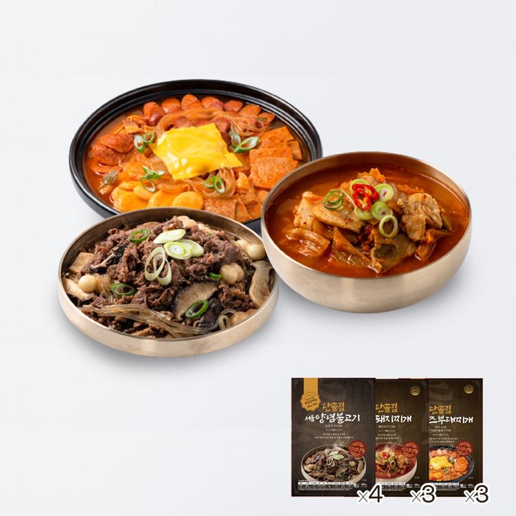 단골집 인기 10팩 혼합세트3 양념불고기4팩돼지찌개3팩치즈부대찌개3팩 홈플러스 택배배송
