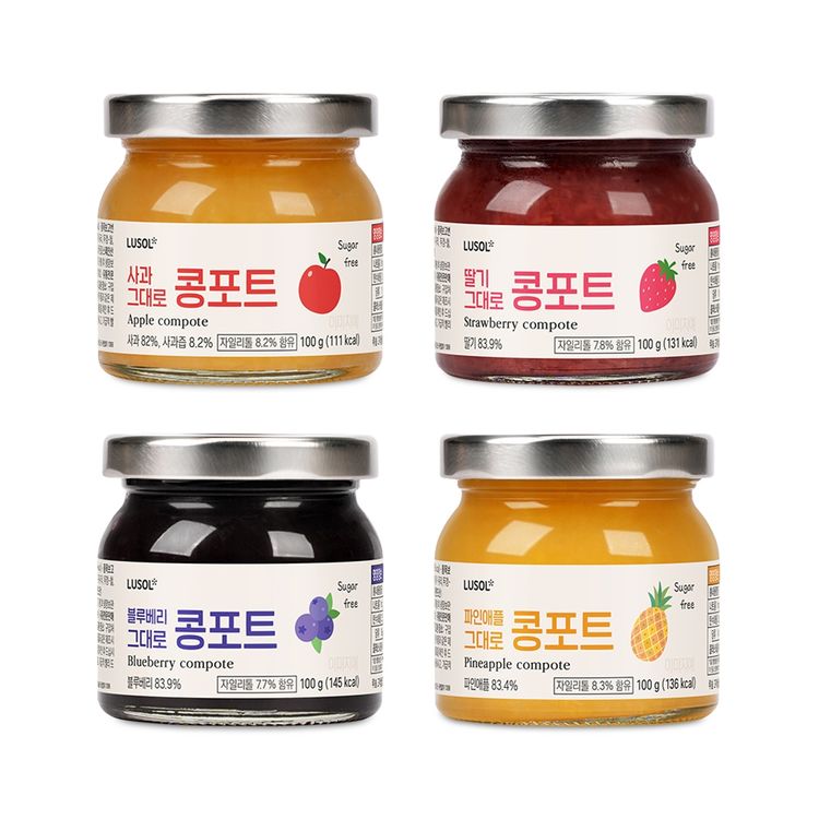 루솔 과일 그대로 콩포트 4종 4통 홈플러스 택배배송