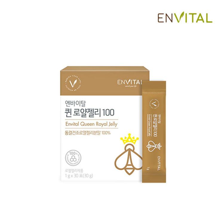 엔바이탈 퀸 로얄젤리 100 1박스1g X 30포 동결건조로얄젤리분말 홈플러스 택배배송