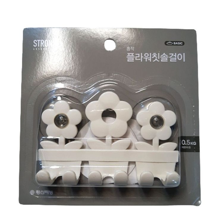 가정용 실용적인 N60839cc360 욕실 수납 벽 흡착식 부착 플라워 칫솔걸이 홈플러스 택배배송