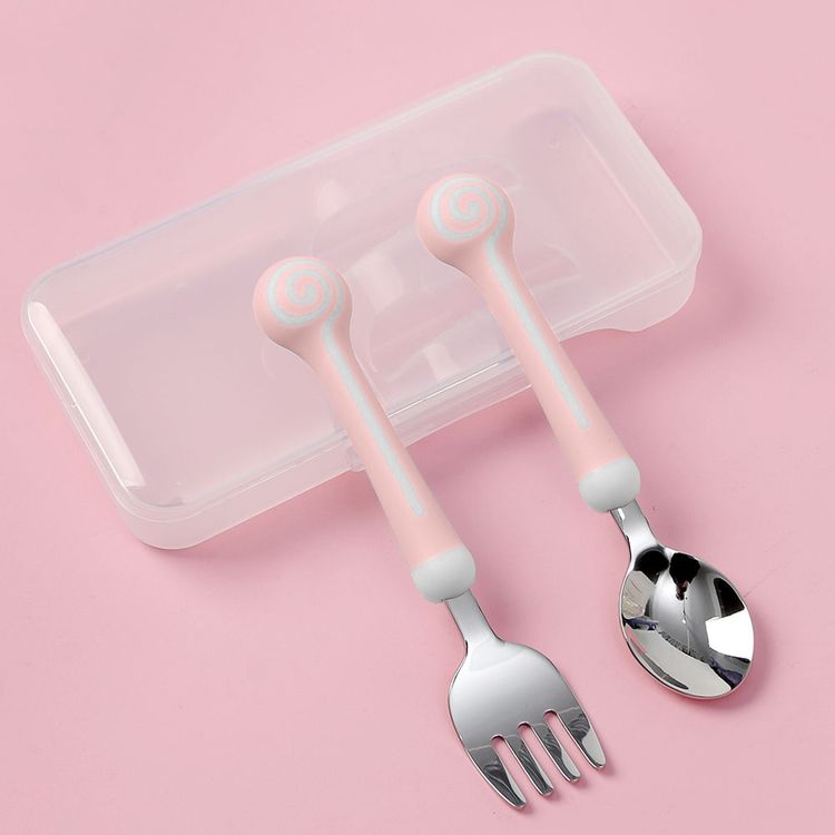 폴리 유아용 캔디 수저포크 세트핑크 유치원수저 홈플러스 택배배송