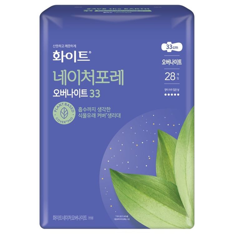 유한킴벌리 화이트 네이처포레 생리대 오버나이트 28매 홈플러스