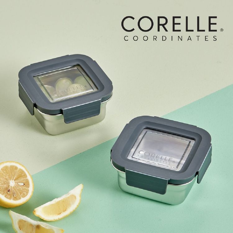 Corelle 코렐 코디네이츠 스텐 밀폐용기 정사각 2종 세트 홈플러스 택배배송