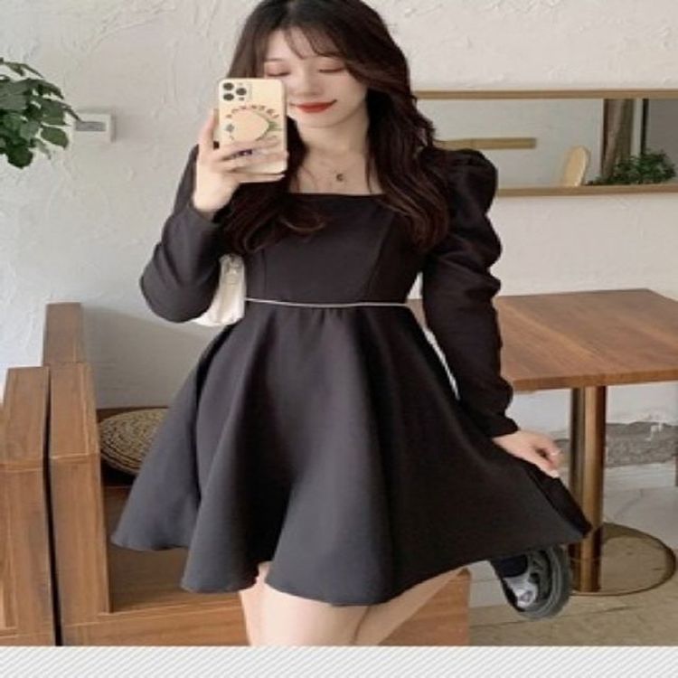 스퀘어넥 플레어 원피스 어깨 셔링 큐빅 여성패션의류 홈플러스 택배배송