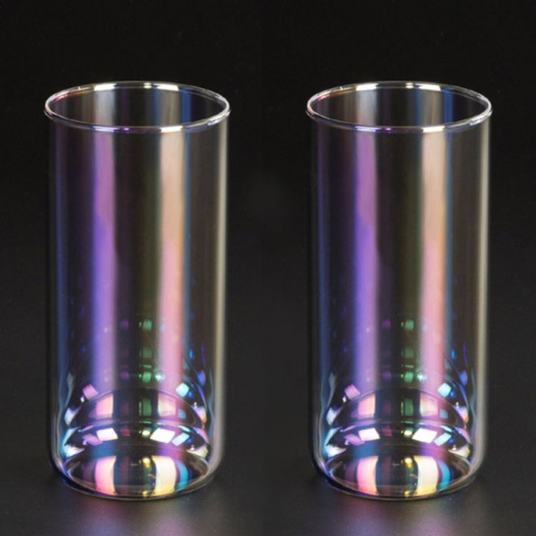 오로라 내열유리 일자컵 430ml 2p세트 홀로그램 아이스아메리카노 에이드 글라스 특이한 홈플러스 택배배송