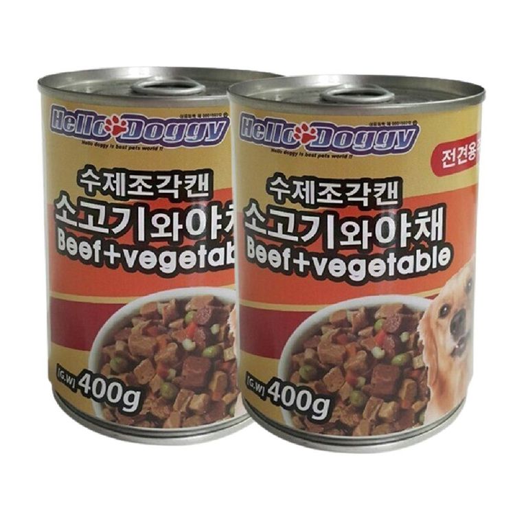 강아지 통조림 사료 소고기 야채 400g 2p 영양 주식캔 홈플러스 택배배송
