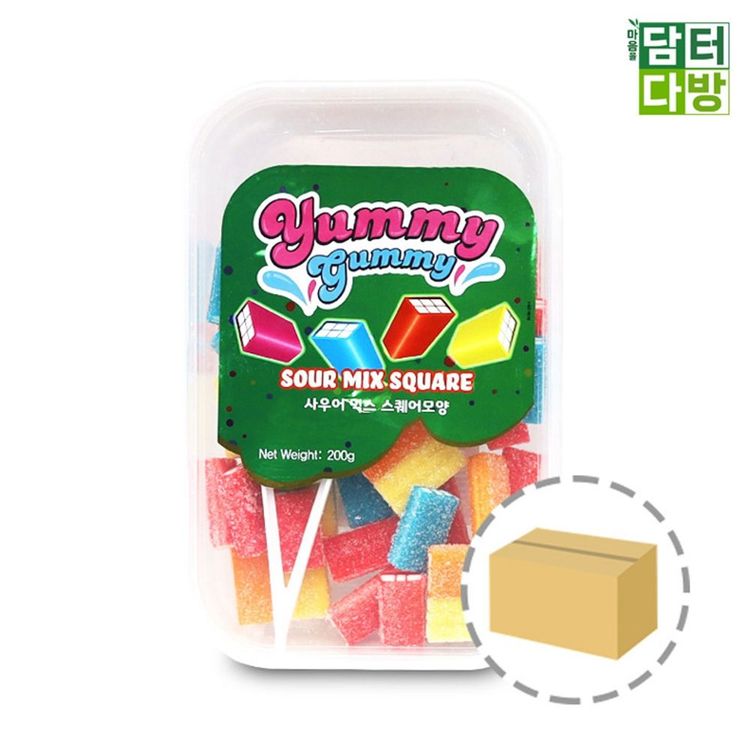 야미 사우어믹스 스퀘어 모양 젤리 200g 1box12개입 홈플러스 택배배송