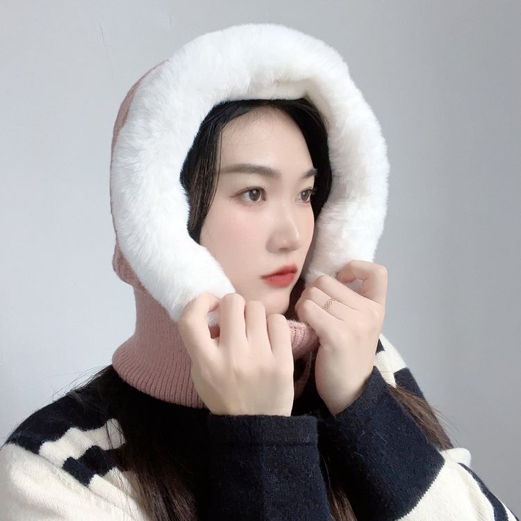 더블단추 니트 후드 넥워머핑크 홈플러스 택배배송
