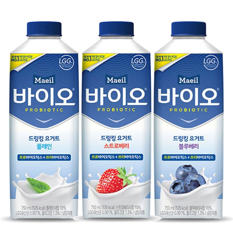 매일바이오 드링킹 요거트 750ml 3가지맛 3개씩 총 9병플레인딸기블루베리 홈플러스 택배배송