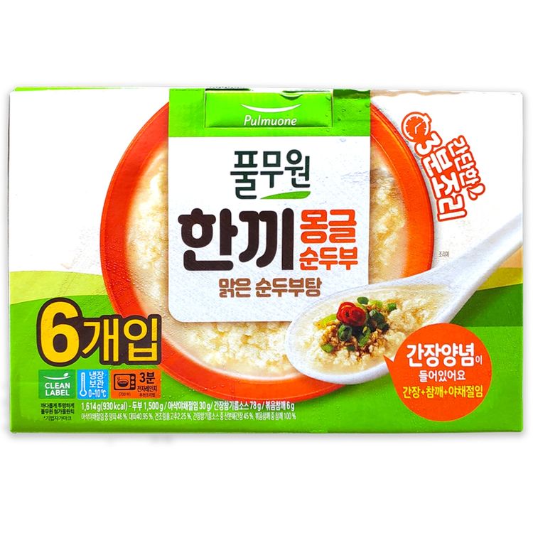 Costco 풀무원 한끼 몽글 맑은 순두부탕 1614g 269g X 6개 간장 양념포함 홈플러스 택배배송