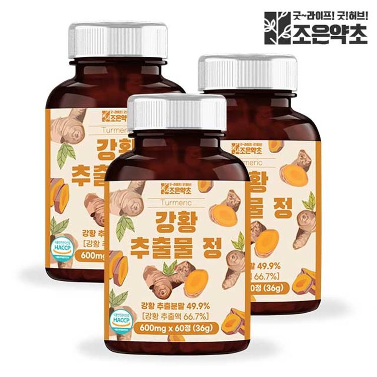 강황 추출물 정 강황환 식약처 Haccp 인증 600mg X 60정 X 3개 홈플러스 택배배송