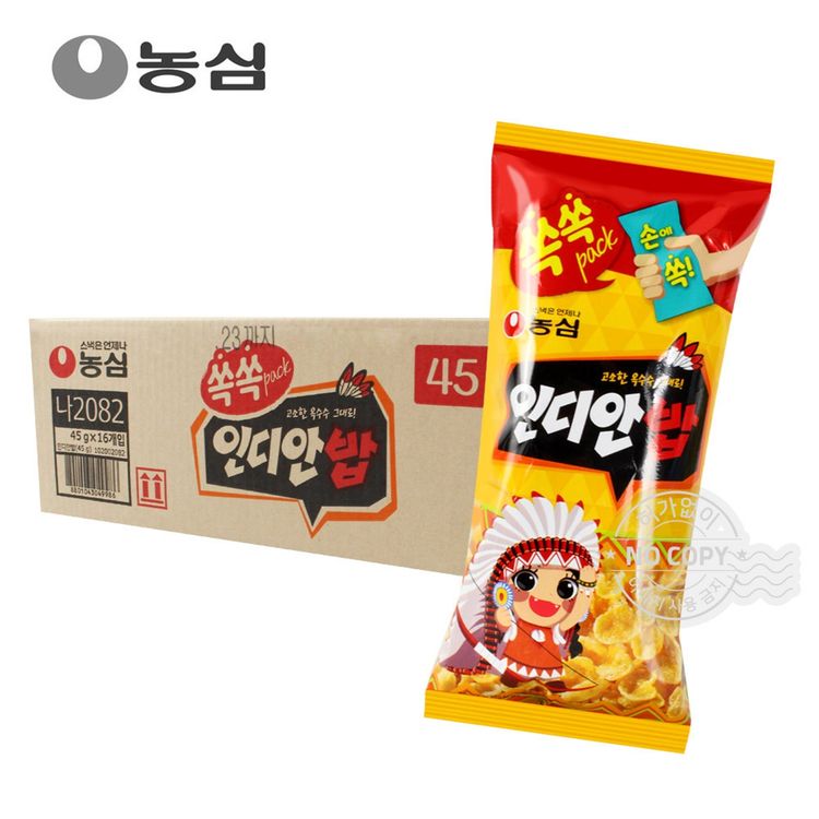 과자천국 영양간식 박스 농심 인디안밥 45g 16입 홈플러스 택배배송