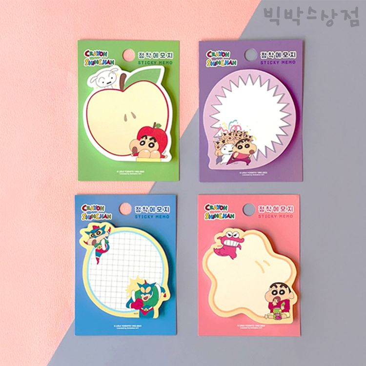 짱구는못말려 점착메모지 1p 접착메모지 단체선물추천 기록 미니 수첩 필기 캐릭터 귀여운 미 홈플러스 택배배송