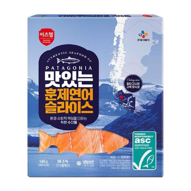Asc인증 훈제연어 슬라이스 140g팩 냉동칠레산 홈플러스