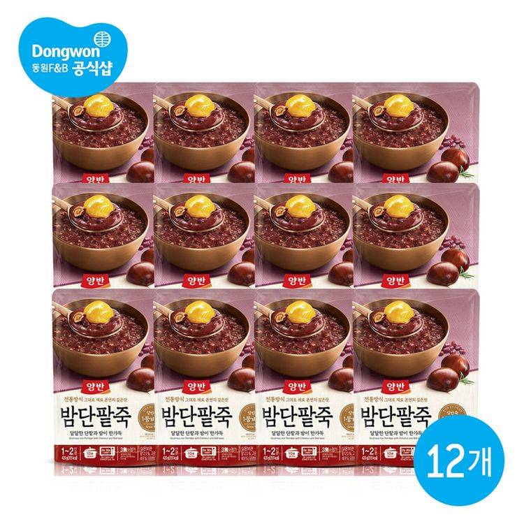 동원 양반 파우치 밤단팥죽 420g X 12개 홈플러스 택배배송