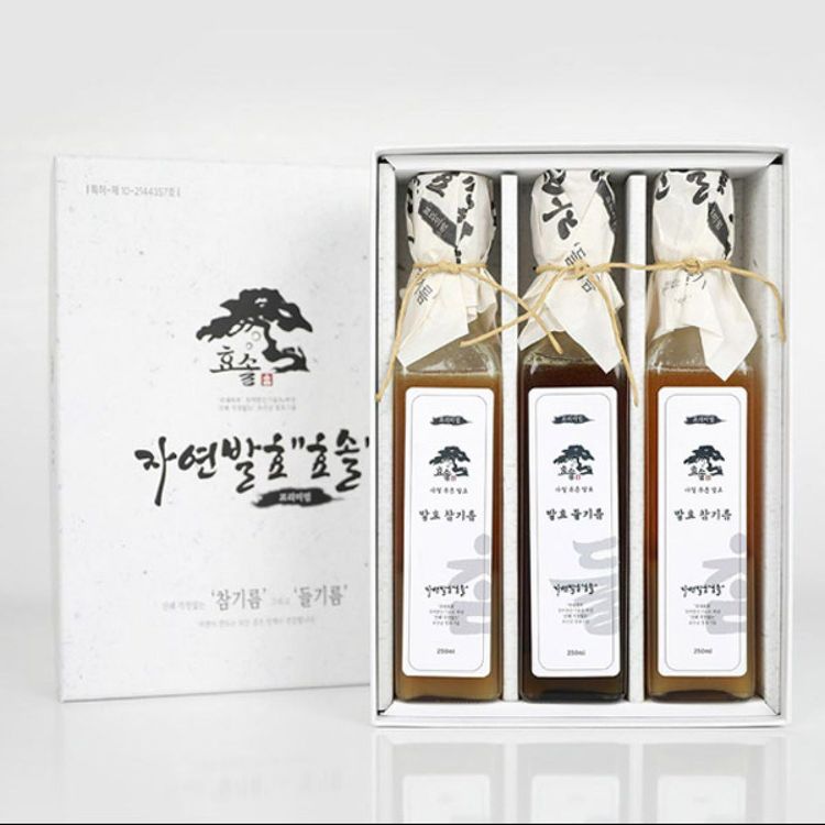 효솔 유산균 발효 참기름 선물세트2 참기름2들기름1 중국산 홈플러스 판매자택배