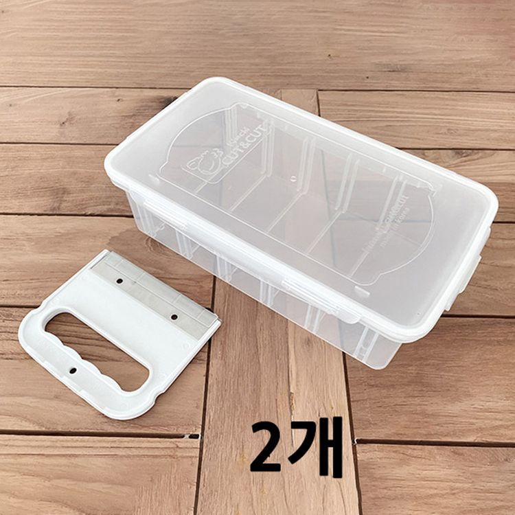 김치자르미 김치통 2개 파김치 용기 보관 썰기 자르기 투명 밀폐용기 홈플러스 택배배송