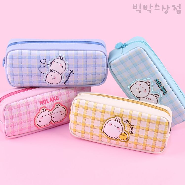 몰랑 체크필통 1p 몰랑이 캐릭터 초등학생 어린이 펜슬케이스 파우치형 봉제필통 학용품 신학 홈플러스 택배배송