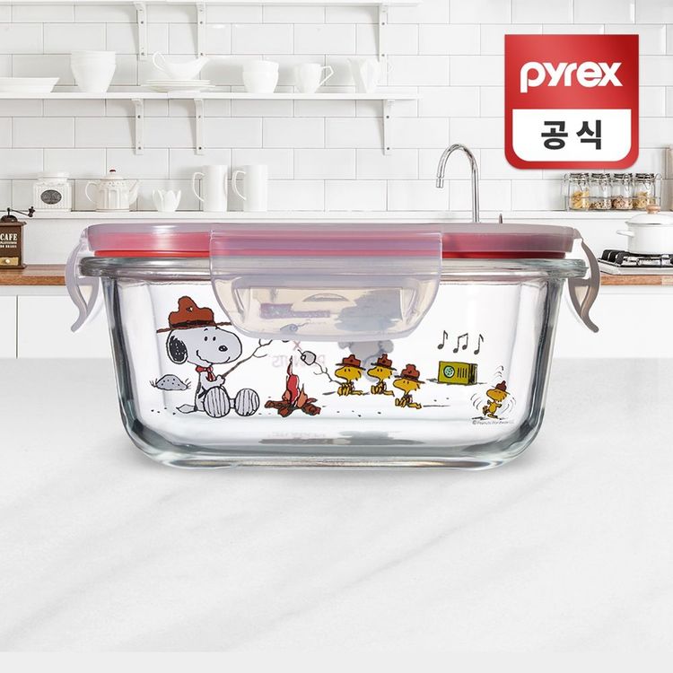 코렐 파이렉스 스누피 밀폐 정사각 내열유리 510ml 홈플러스 택배배송