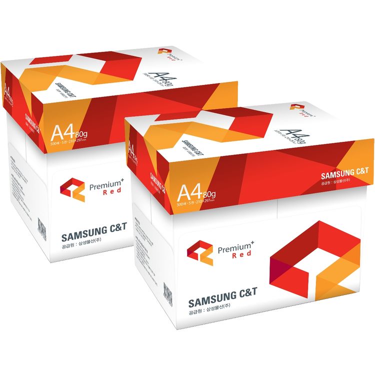 삼성물산 프리미엄 레드 A4용지 복사용지 80g 2500매 2박스 (5000매) | 홈플러스 판매자택배