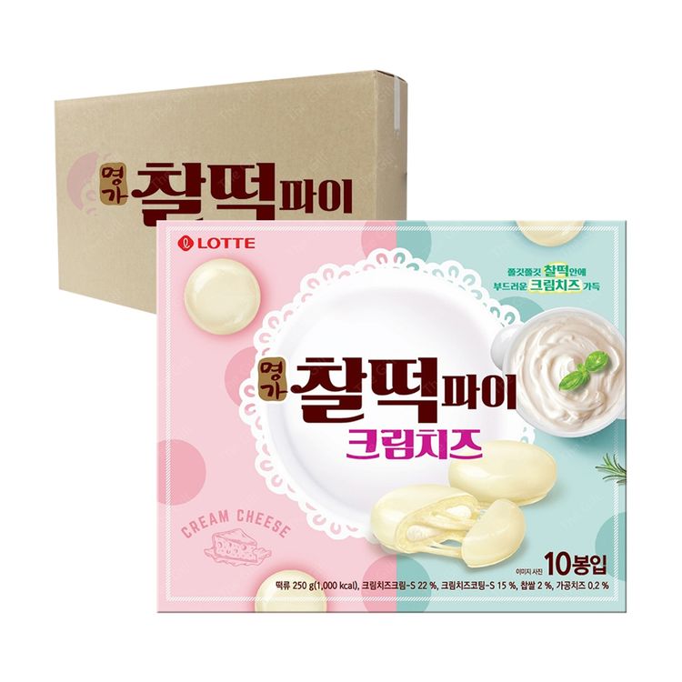 롯데 박스 찰떡파이 크림치즈 250g 8입 과자 간식 홈플러스 택배배송