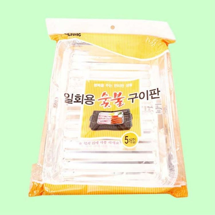 일회용 숯불구이판 5입 캠핑 야외용 바베큐 구이팬 홈플러스 택배배송