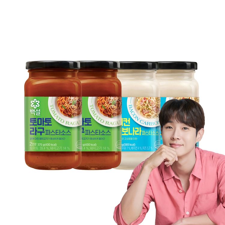 백설 파스타소스 토마토라구 375g x2개+베이컨 까르보나라 355g x2개 | 홈플러스 택배배송