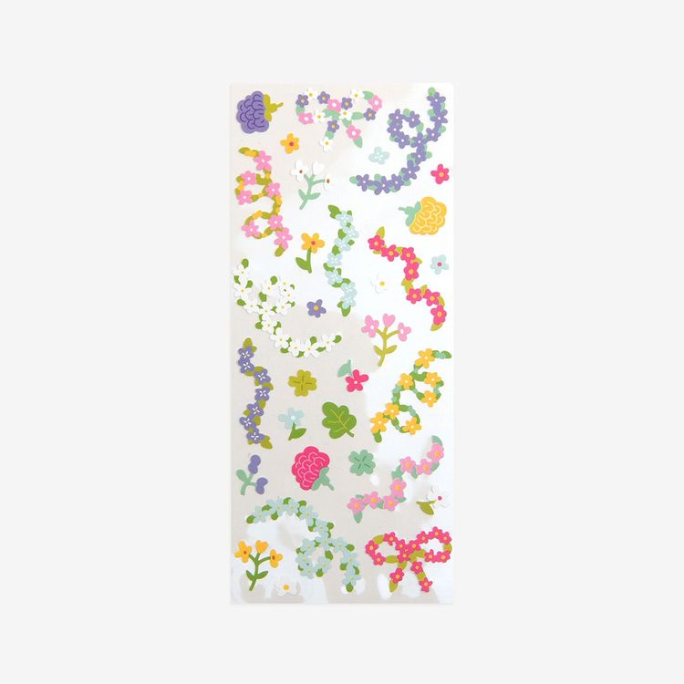 데일리라이크 다이어리 리무버 씰 24 Flower Wreath 다꾸 데코 디자인스티커 홈플러스 택배배송