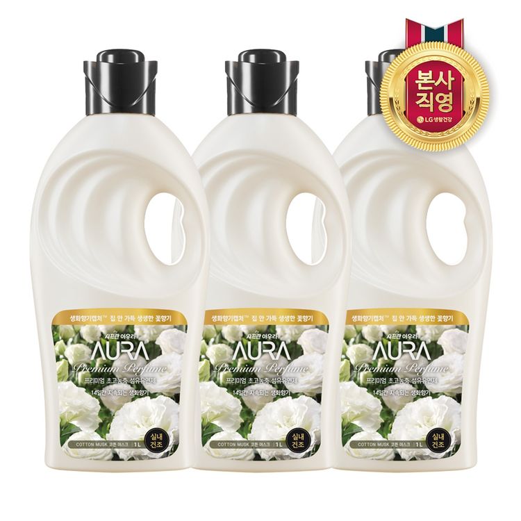 Lg생활건강 샤프란 아우라 프리미엄 코튼머스크 1l X 3개 홈플러스 택배배송
