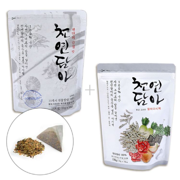 천연담아 국산 감칠맛 육수 명품 멸치 다시팩 2종총20개입 홈플러스 택배배송