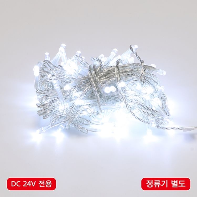 Led 96구 연결형 Dc24v 투명선 백색 정류기 별도 크리스마스 트리전구 조명 홈플러스 택배배송