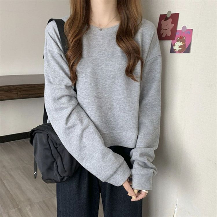 파스텔 실용적인 N61919a8901 무지 긴팔 라운드 편한 데일리 티 셔츠 그레이 홈플러스 택배배송