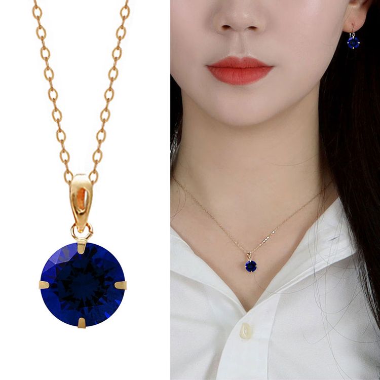 미니아트 14k Gold 목걸이 탄생석 컬러 펜던트 G155사파이어 홈플러스 택배배송