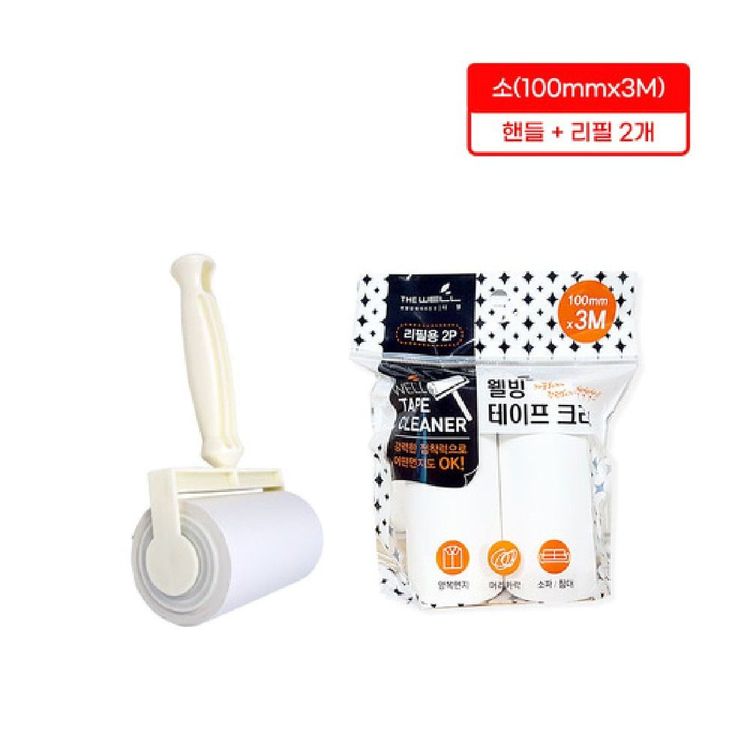 웰빙 N9021f9f2d4 테이프클리너 T형소 10cmx3m 핸들리필 2개 돌돌 홈플러스 택배배송