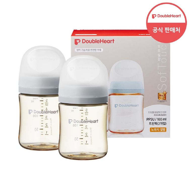 더블하트 모유실감 3세대 Ppsu 새벽그레이 160ml 트윈팩 노꼭지 홈플러스 택배배송