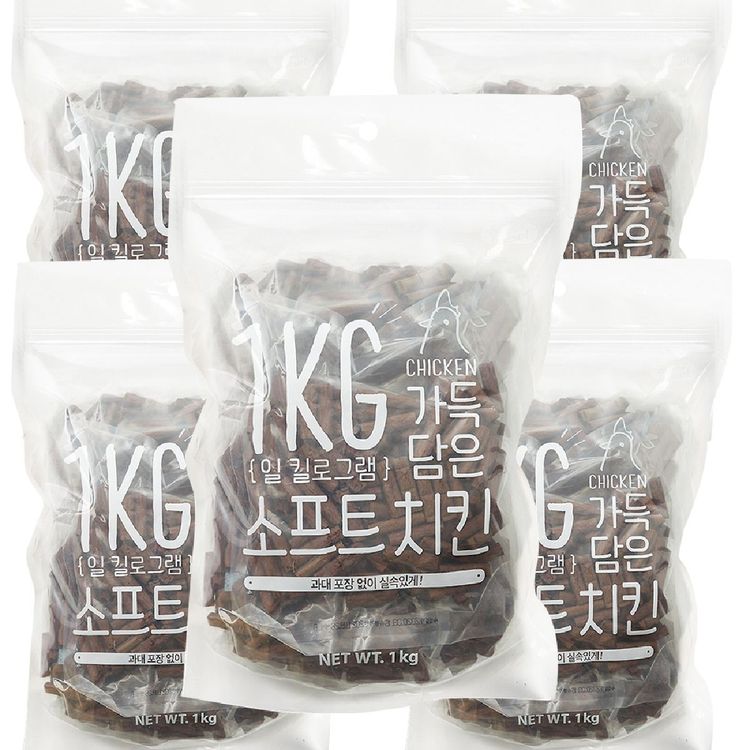 슈퍼츄 일킬로그램 가득 담은 소프트 치킨 져키 1kg X 5봉 강아지 대용량간식 홈플러스 택배배송