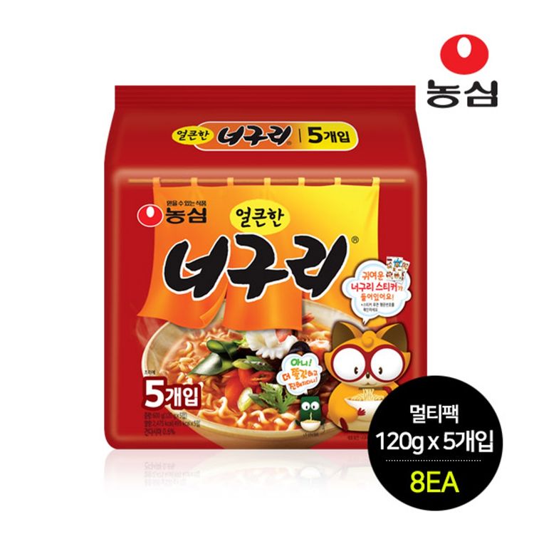 농심 얼큰한 너구리 멀티팩 120gx5 X 8개40봉 홈플러스 택배배송
