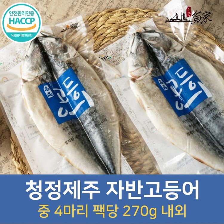 제주직송 제주어가 제주자반고등어중 마리당 270g내외 4마리 홈플러스 택배배송
