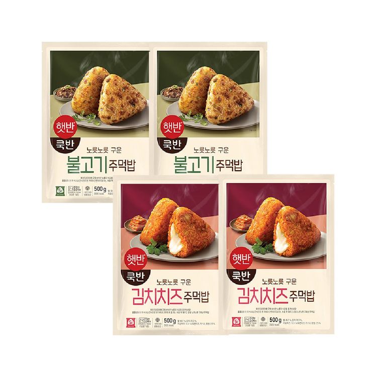 햇반 쿡반 주먹밥 500g 불고기 X2개김치치즈 X2개 홈플러스 택배배송