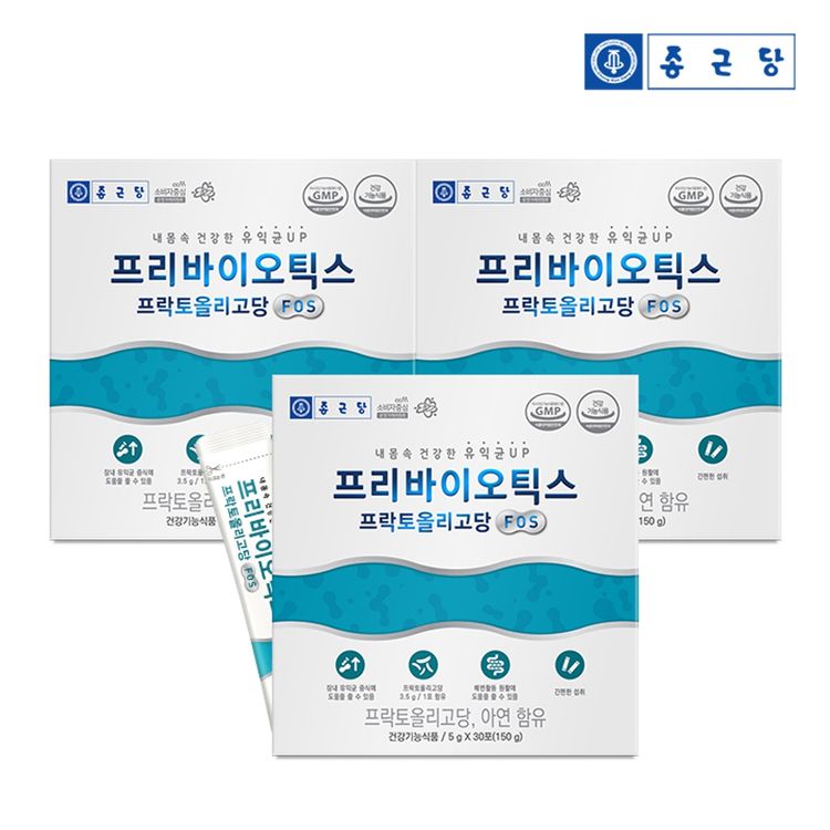 종근당 프리바이오틱스 프락토올리고당 Fos 5gx30포 3박스총3개월분 홈플러스 택배배송