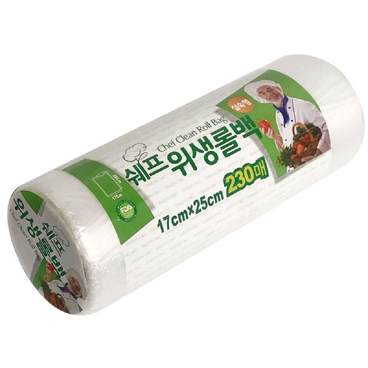 쉐프 위생롤백 실속형230매 17x25 위생팩 크린롤백 홈플러스 택배배송
