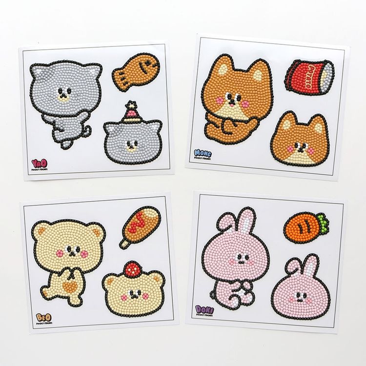 쪼꼬미친구들 보석십자수 스티커 1개 랜덤 Diy 비즈십자수 스티커 만들기 콕콕찍어만드는 방 홈플러스 택배배송