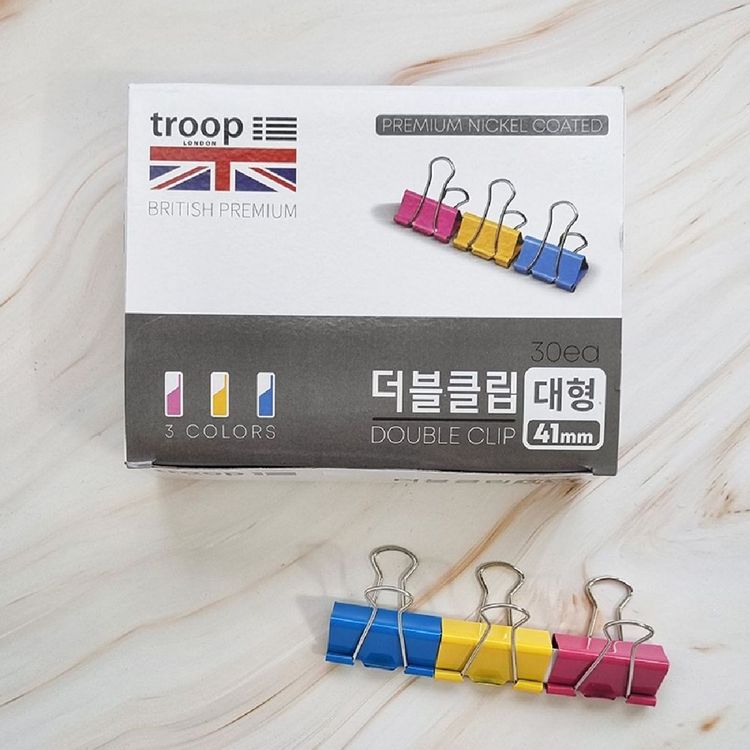 트룹런던 사무용 더블 클립 집게 대형 30개입 세트 홈플러스 택배배송
