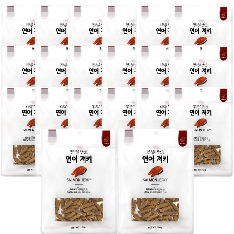 파밀 강아지간식 부드러운져키 연어 스틱 100gx20개2kg 홈플러스 판매자택배