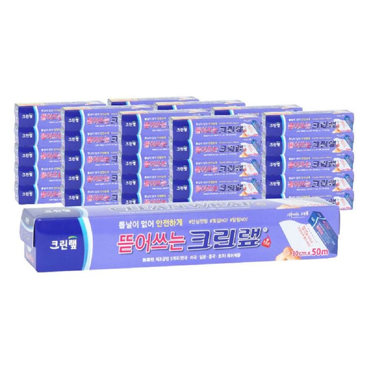 뜯어쓰는 크린랩 30cmx50m 30개입 Box 안전커팅 랩핑 홈플러스 택배배송