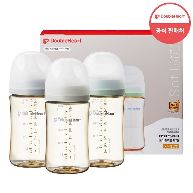 더블하트 모유실감 3세대 Ppsu 모먼트 240ml 트리플팩 노꼭지 홈플러스 택배배송