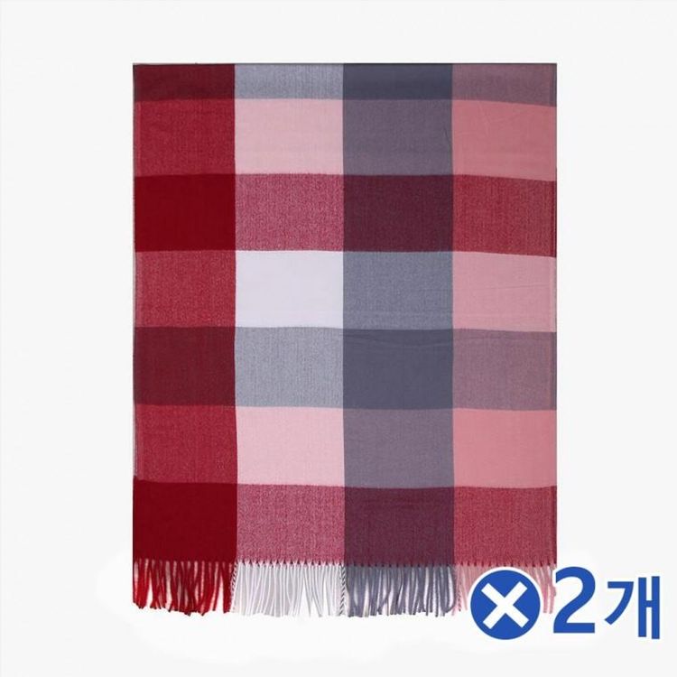 심플한 유니온 베이직 체크목도리 믹스레드x2개 깔끔 홈플러스 택배배송
