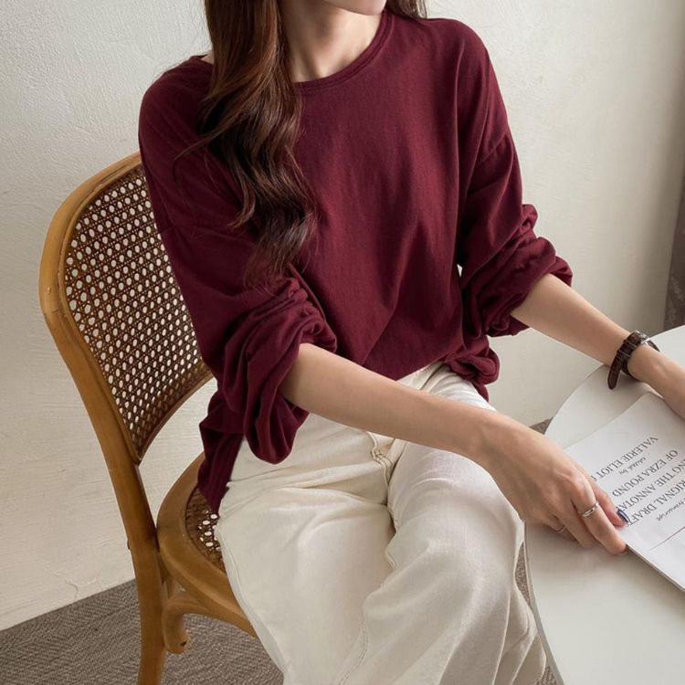 여자 여리여리 루즈핏 퍼프 무지 기본 긴팔 티셔츠 홈플러스 택배배송